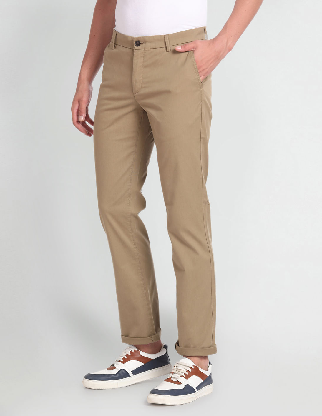 Buy Arrow Sports Low Rise Regular Fit Trousers - NNNOW.com